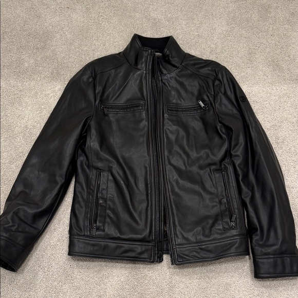 Calvin Klein | Jackets & Coats | Calvin Klein Leather Jacket Mens Small ...